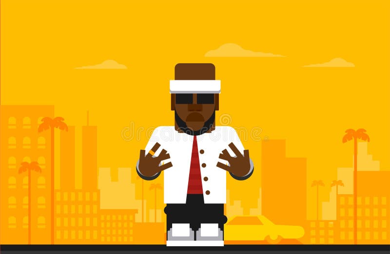 Colorful Rapper Flat Vector Stock Vector - Illustration of cartoon ...