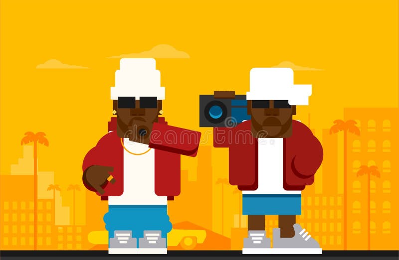 Colorful Rapper Flat Vector Stock Vector - Illustration of fashion ...