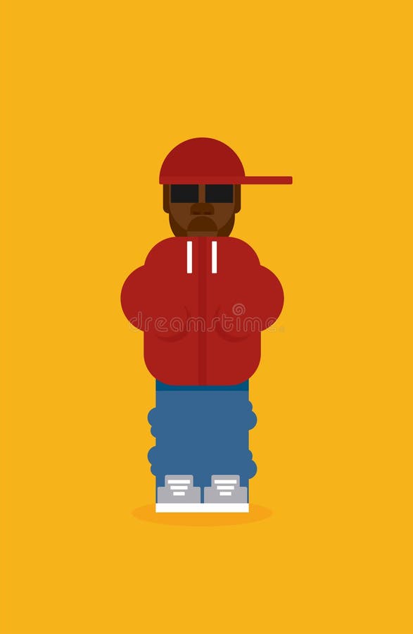 Colorful Rapper Flat Vector Stock Vector - Illustration of cool, people ...