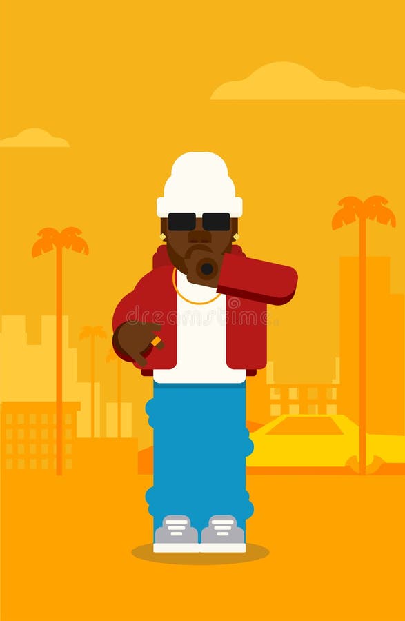 Colorful Rapper Flat Vector Stock Vector - Illustration of competitions ...