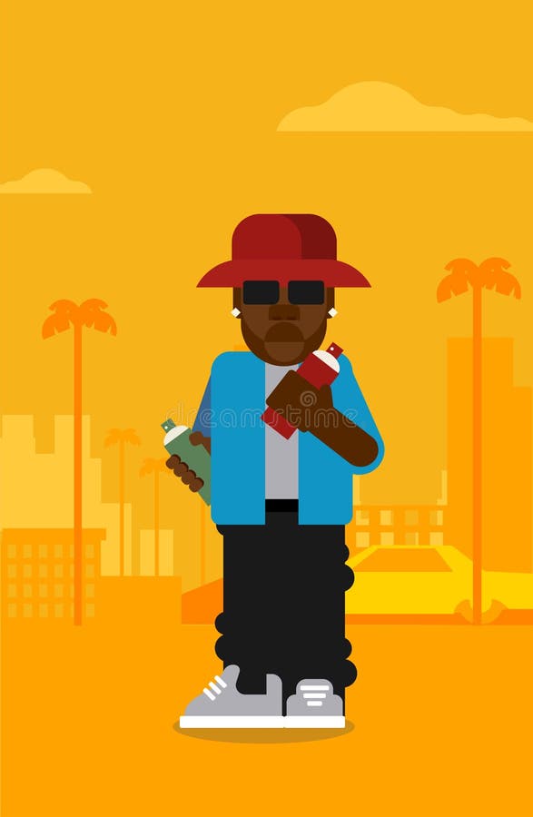 Colorful Rapper Flat Vector Stock Vector - Illustration of blue, purple ...