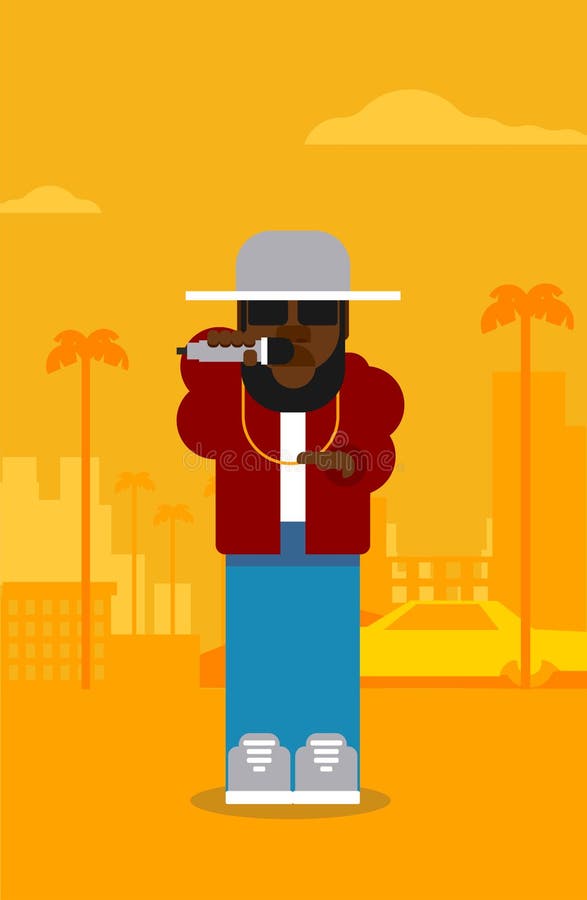 Colorful Rapper Flat Vector Stock Vector - Illustration of male, bubble ...