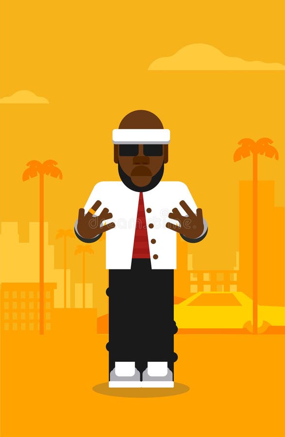 Colorful Rapper Flat Vector Stock Vector - Illustration of color ...