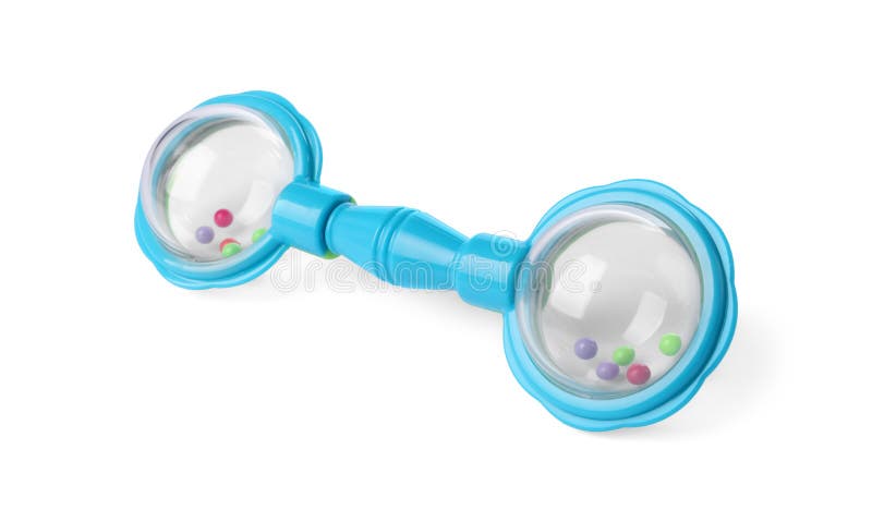 Colorful Rattle Isolated on White. Baby Accessory Stock Photo - Image ...