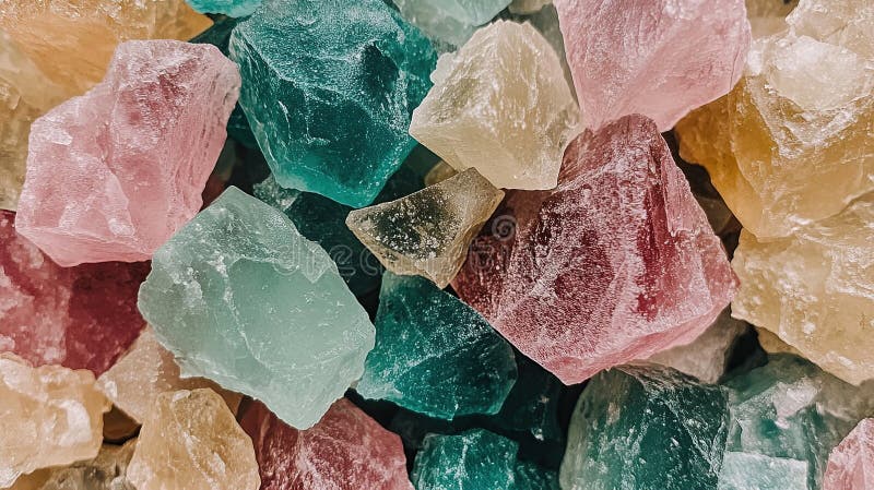 Colorful raw crystals stock illustration. Illustration of gemstones ...