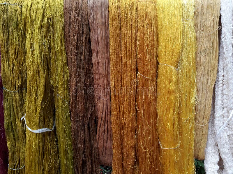 Colorful of Raw Silk Thread Stock Image - Image of bobbin, fashion ...