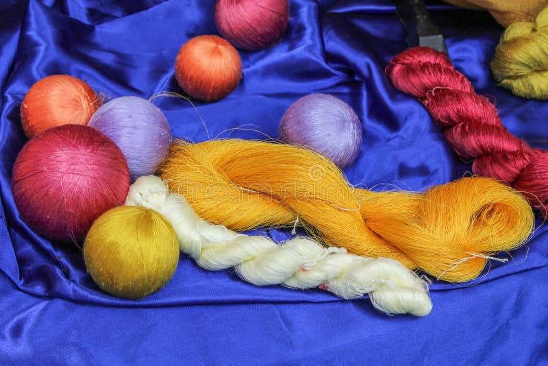 Thai silk fabric. stock image. Image of violet, material - 33405023