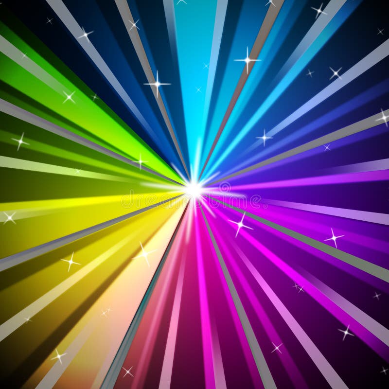 Colorful Rays Background Shows Brightness Rainbow and Radiating Stock ...