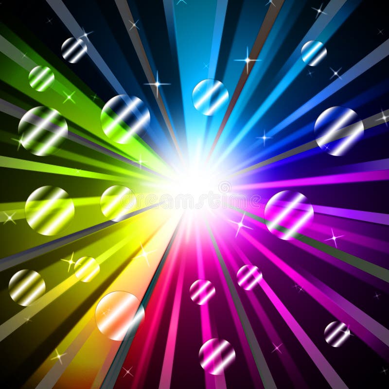 Colorful Rays Background Shows Glowing and Party Stock Illustration ...