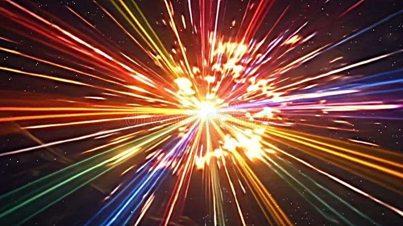 Colorful Rays Burst Energetically in a Starburst, Creating a Generative ...