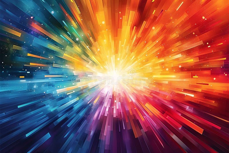 Colorful Rays Explode, Abstract Power, Vector Illustration, Dynamic ...