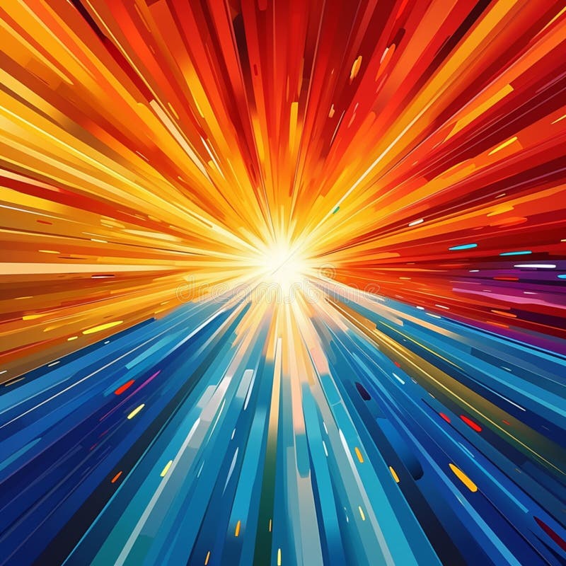 Colorful Rays Explode, Abstract Power, Vector Illustration, Dynamic ...
