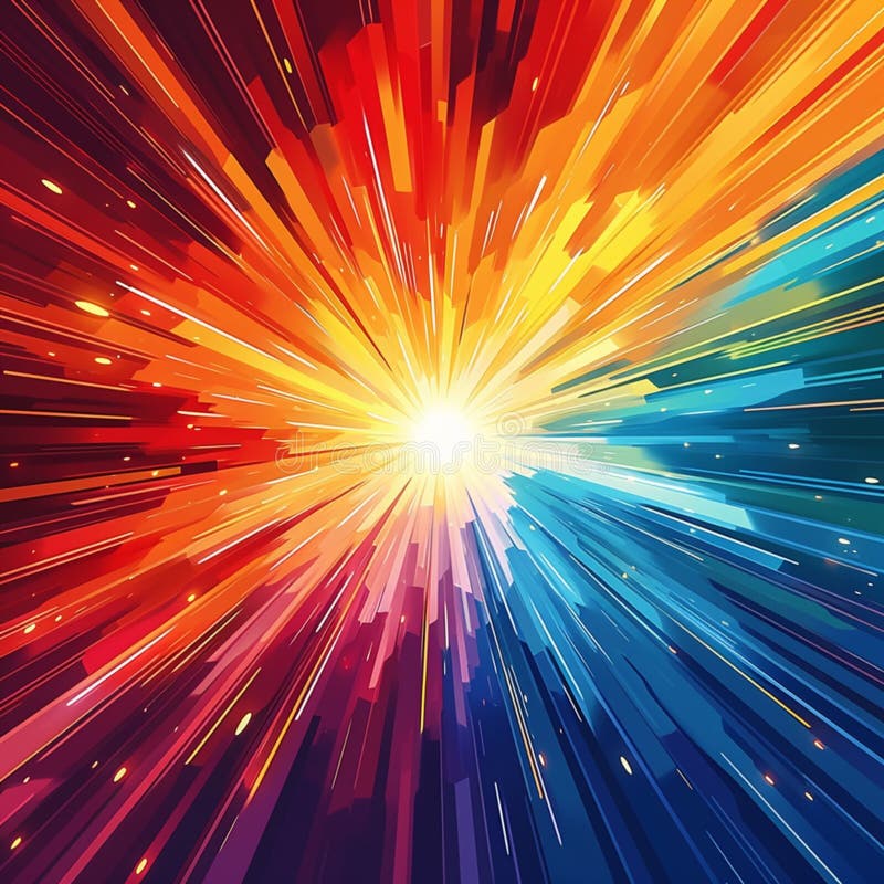 Colorful Rays Explode, Abstract Power, Vector Illustration, Dynamic ...