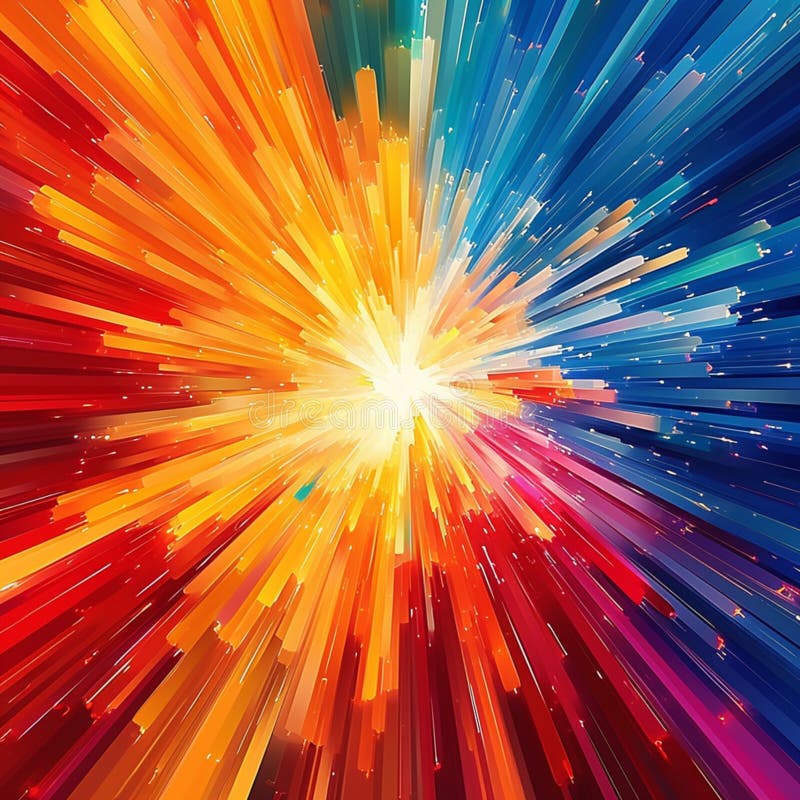 Colorful Rays Explode, Abstract Power, Vector Illustration, Dynamic ...