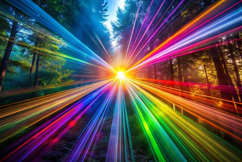 Colorful rays of light stock illustration. Illustration of color ...