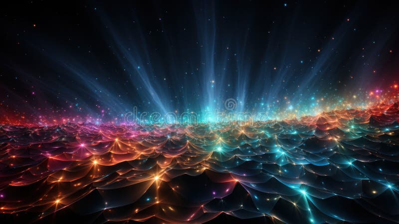 Colorful Rays Traveling through a Complex Virtual Network in a Digital ...