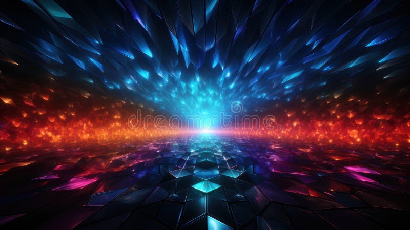 Colorful Rays Traveling through a Complex Virtual Network in a Digital ...