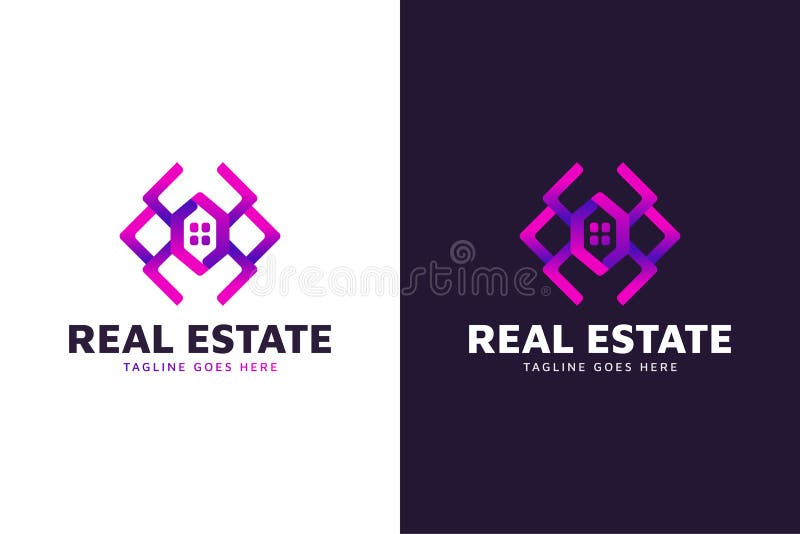 Colorful Real Estate Logo with Web Concept Stock Vector - Illustration ...