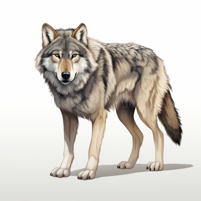 Colorful Realism: Stunning Illustration of a Cel Shaded 3d Wolf Stock ...