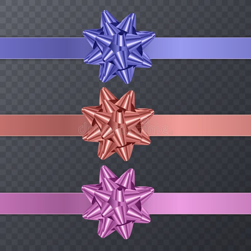 Colorful, Realistic Bows. Gift Element for Card Design. Holiday ...
