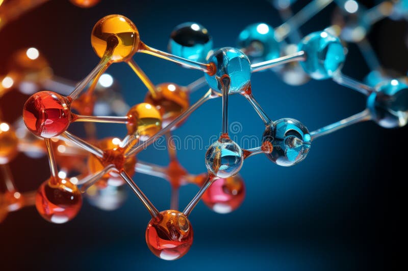 Colorful Realistic Model of Molecule. Scientific Image of Cell ...