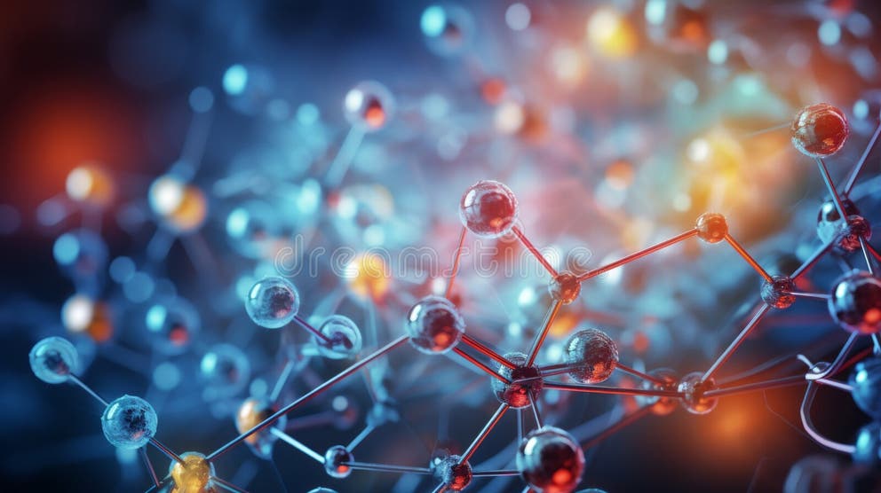 Colorful Realistic Model of Molecule. Scientific Image of Cell ...