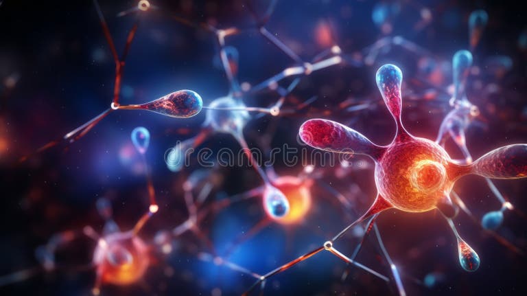 Colorful Realistic Model of Molecule. Scientific Image of Cell ...
