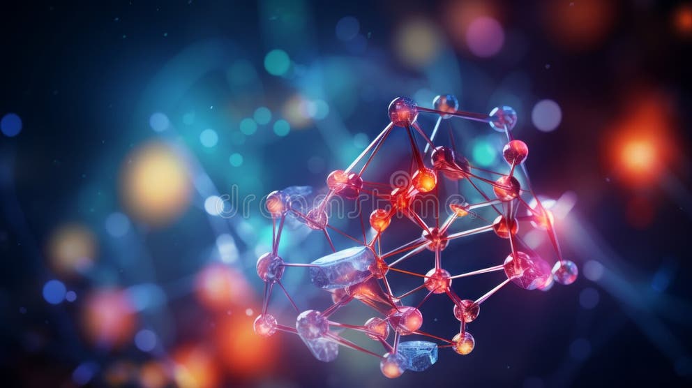 Colorful Realistic Model of Molecule. Scientific Image of Cell ...