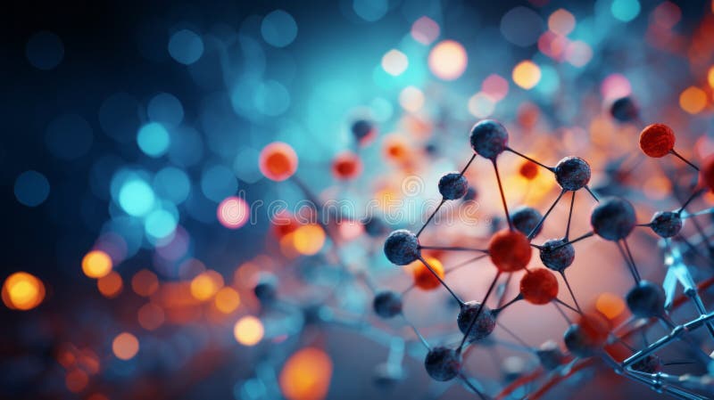 Colorful Realistic Model of Molecule. Scientific Image of Cell ...