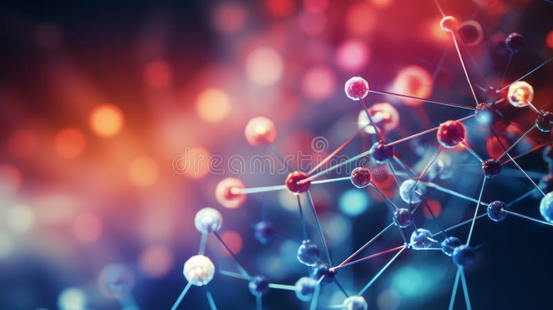 Colorful Realistic Model of Molecule. Scientific Image of Cell ...