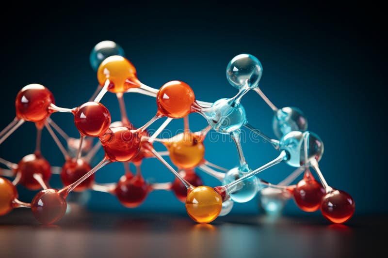 Colorful Realistic Model of Molecule. Scientific Image of Cell ...