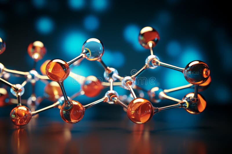 Colorful Realistic Model of Molecule. Scientific Image of Cell ...