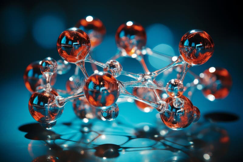 Colorful Realistic Model of Molecule. Scientific Image of Cell ...