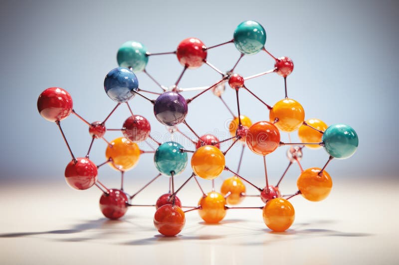 Colorful Realistic Model of Molecule. Scientific Image of Cell ...