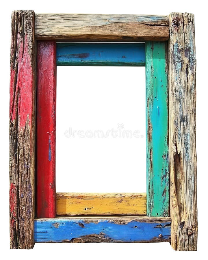 Colorful Reclaimed Wood Frame Stock Image - Image of showing, textured ...