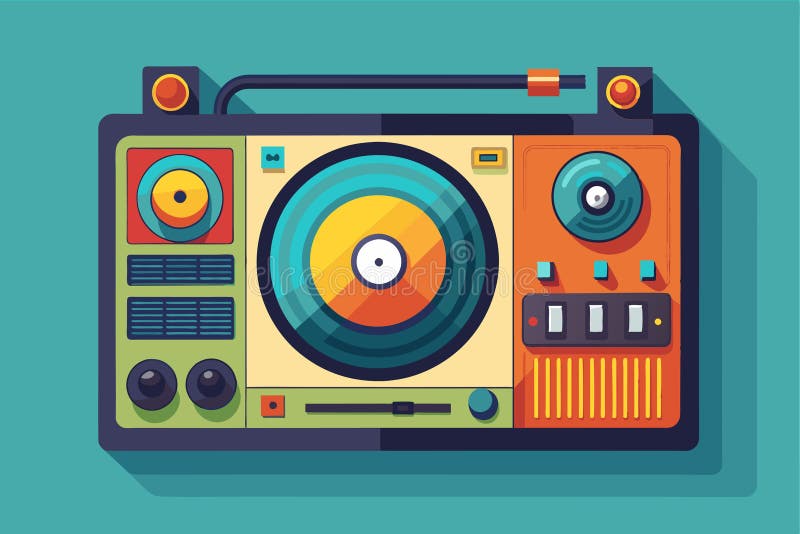 A Colorful Record Player Design Featuring Customizable Elements for ...