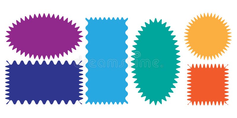 Colorful Rectangle Frames with Wiggly Borders and Zigzag Edges. Wiggly ...