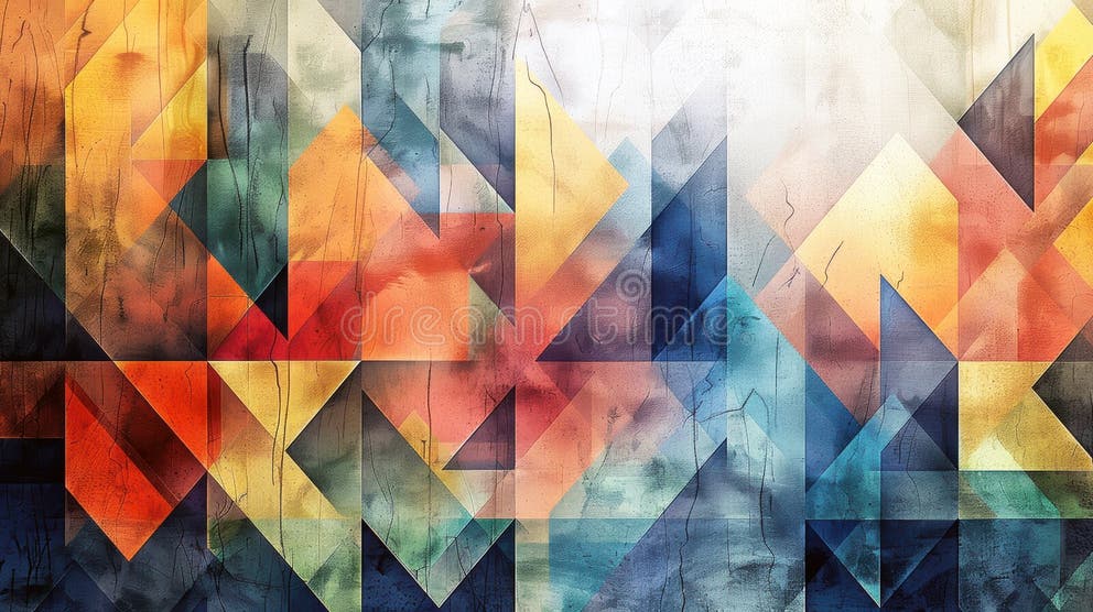 Colorful Rectangle and Triangle Pattern. Modern Aesthetics Abstract ...