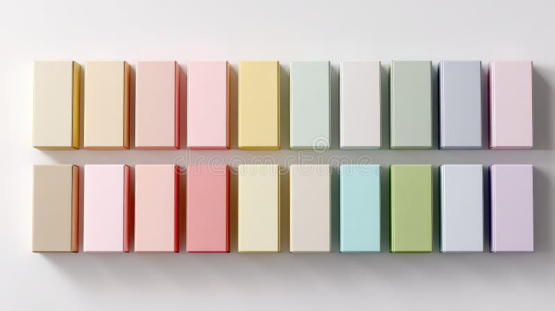 Colorful Rectangular Boxes in Pastel Shades Stock Illustration ...