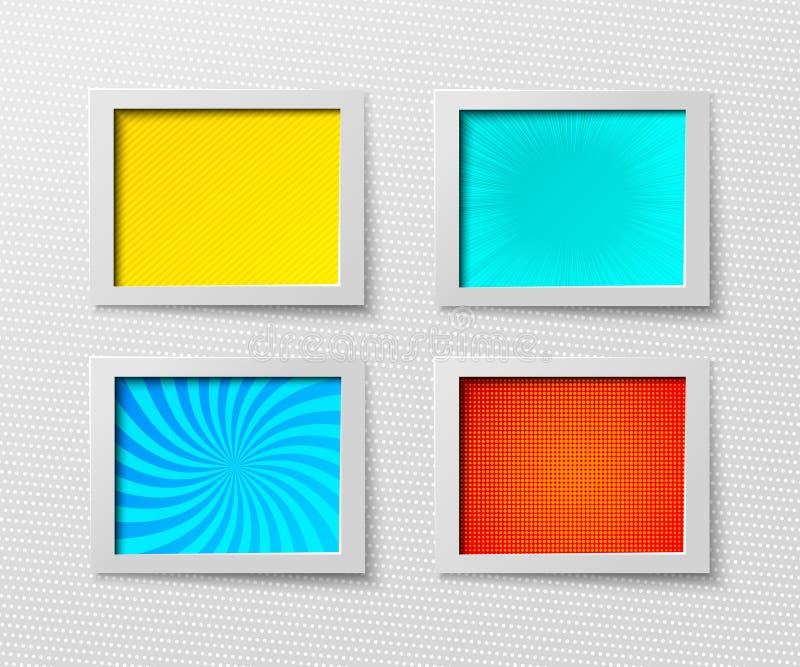 Colorful Rectangular Frames Set Stock Vector - Illustration of light ...
