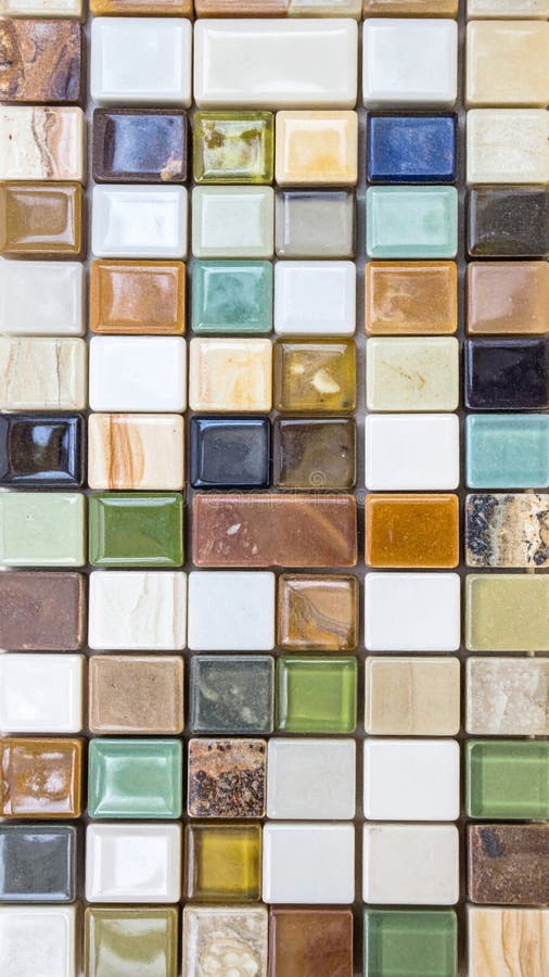 Colorful Rectangular Mosaic Tile Pattern on Vertical Surface for ...