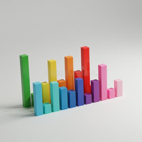 Colorful Rectangular Prisms Arranged in a Row Create a Three ...