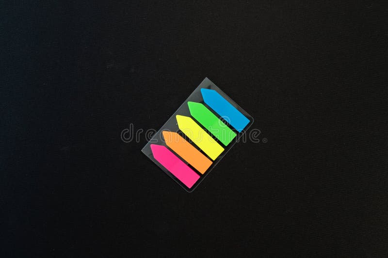 Colorful Rectangular Tabs on Black Screen. Diagonal Arrangement of ...