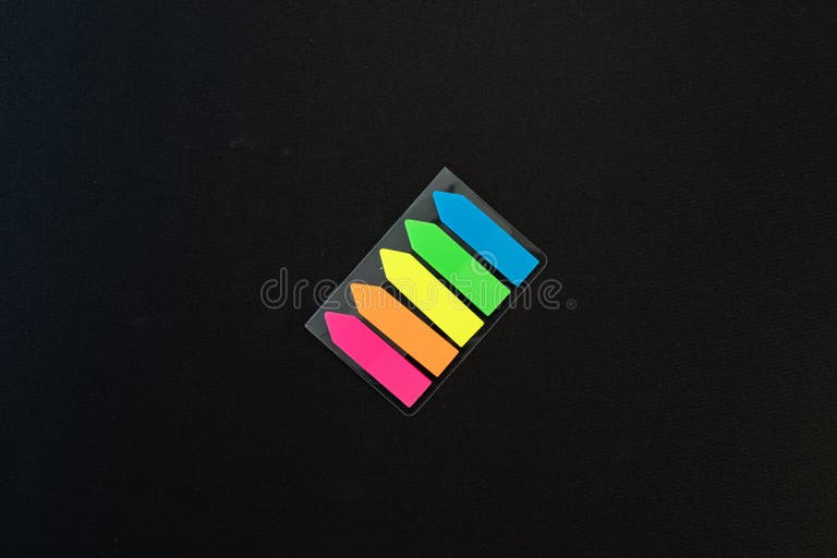 Colorful Rectangular Tabs on Black Screen. Diagonal Arrangement of ...