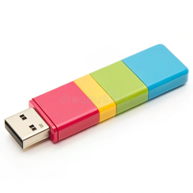 Colorful Rectangular USB Flash Drive Stock Illustration - Illustration ...
