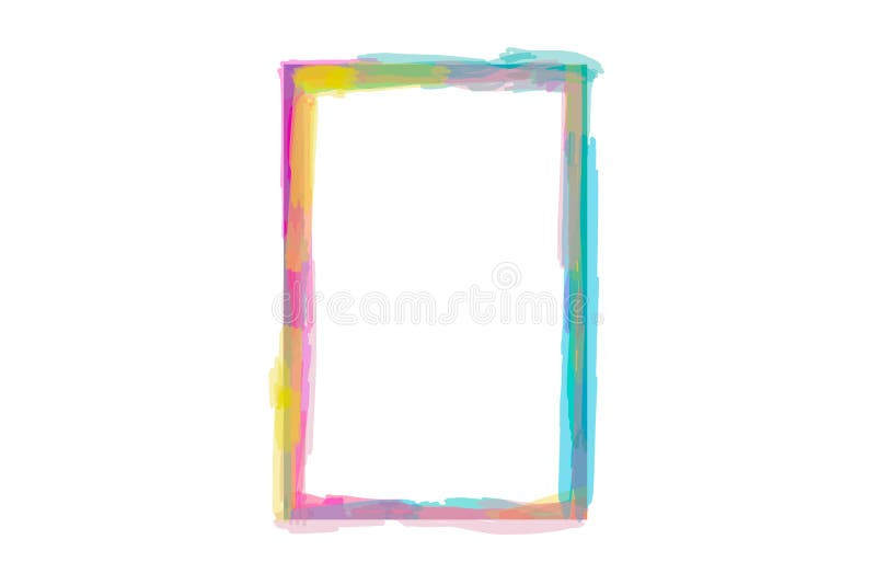 Colorful Rectangular Watercolor Frame Stock Photo - Image of portfolio ...