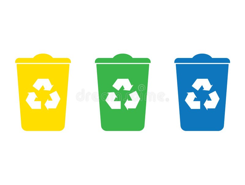 Colorful recycle bins icon stock vector. Illustration of ecology ...
