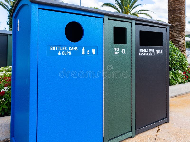 Colorful Recycle Bins for Sorting Trash To Be Recycled Stock Photo ... Colorful Recycle Bins for Sorting Trash To Be Recycled Stock Photo ...