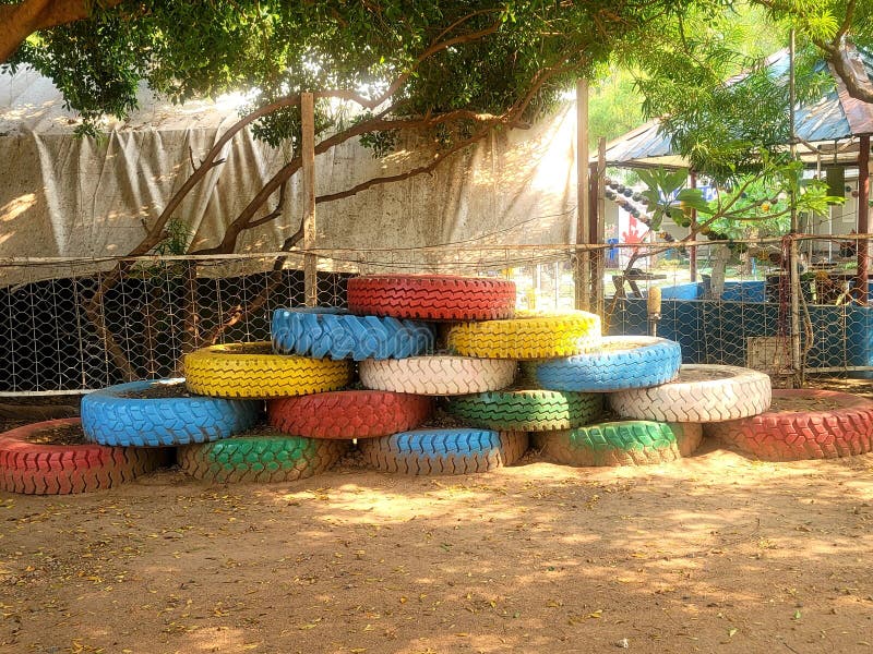 234 Recycled Tire Playground Stock Photos - Free & Royalty-Free Stock ...