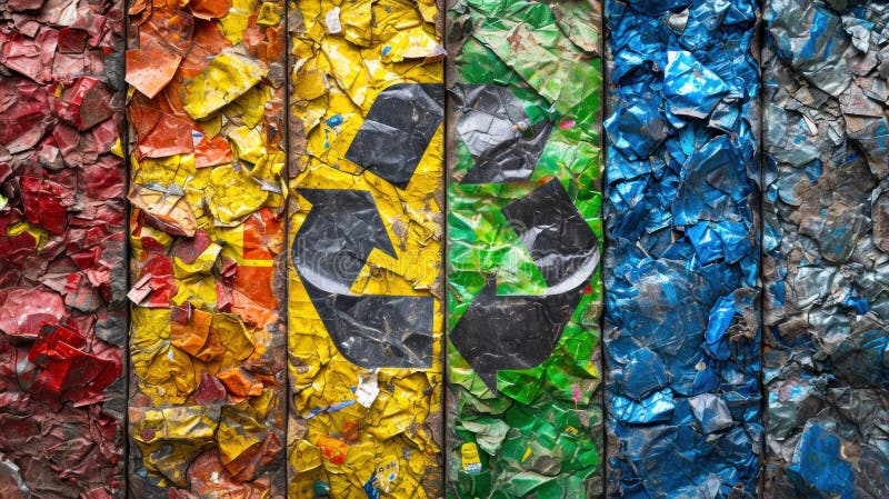A Colorful Recycling Bin with a Recycle Symbol on it, AI Stock Image ...